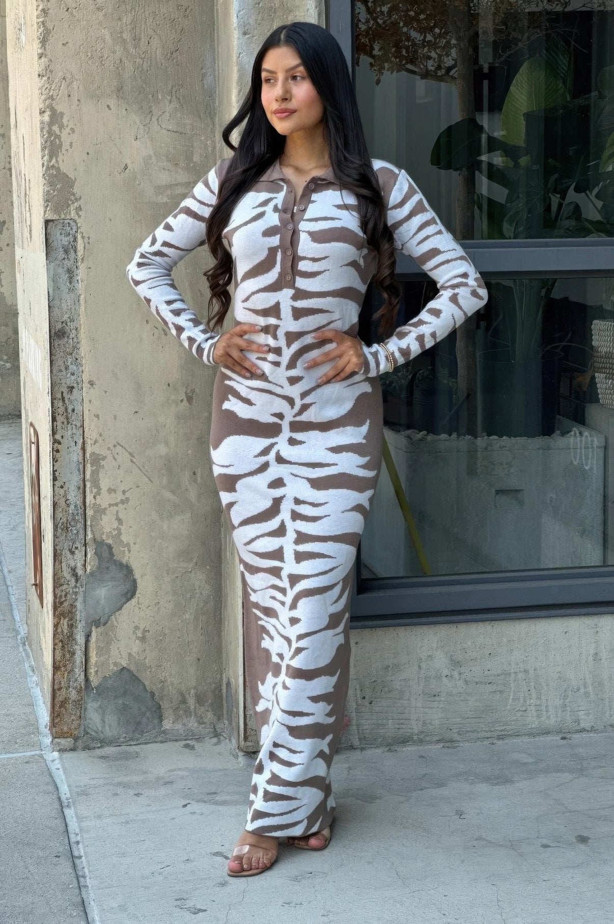 Animal Print Sweater Dress Body Con – A Girly Place